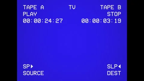 VHS Double Deck Screen On TV Background | Stock Video | Pond5