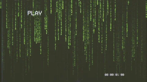 VHS Matrix falling text labyrinth | Stock Video | Pond5