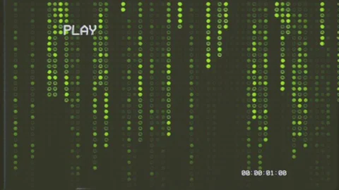 VHS Matrix falling text smiles | Stock Video | Pond5