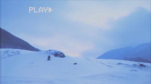 VHS Mountain snow scenery timelapse | Stock Video | Pond5