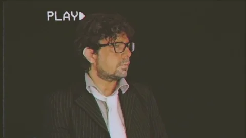 VHS Old man sad almost crying | Stock Video | Pond5