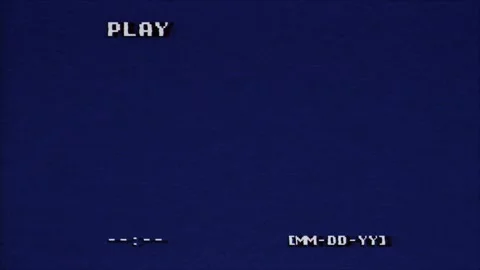 VHS play screen long deep blue | Stock Video | Pond5
