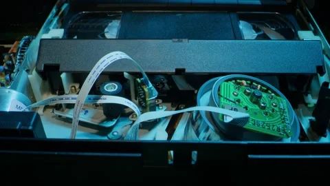 VHS PLAYER, Old video recorder inside cl... | Stock Video | Pond5