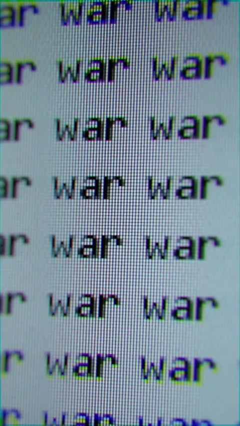 VHS retro look of many printed words "wa... | Stock Video | Pond5