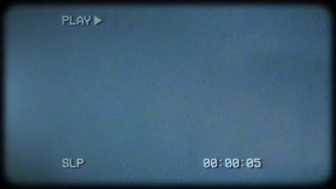 VHS tape. Old blue screen with PLAY text... | Stock Video | Pond5