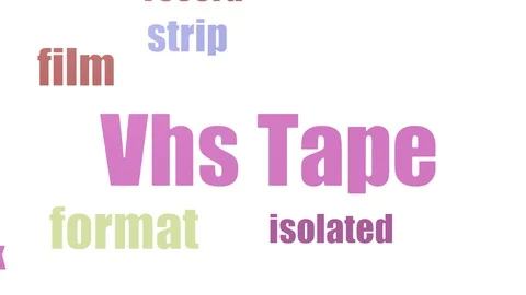 Vhs Tape Word Cloud Animated On White Ba... | Stock Video | Pond5