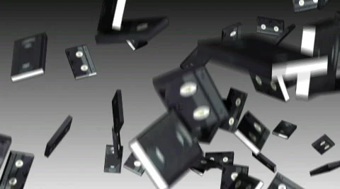 vhs tapes falling | Stock Video | Pond5