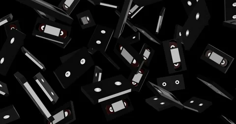 Vhs Tapes falling slow motion 3d animati... | Stock Video | Pond5