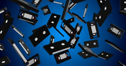 Vhs Tapes falling slow motion 3d animati... | Stock Video | Pond5