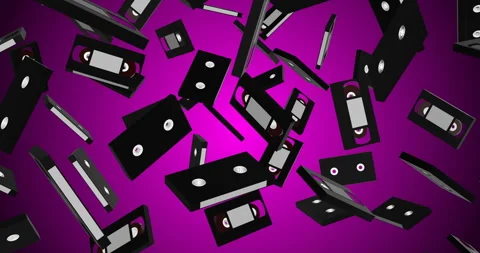Vhs Tapes falling slow motion 3d animati... | Stock Video | Pond5
