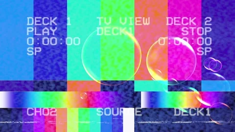 VHS TV Color Bars and Soap Bubbles | Stock Video | Pond5
