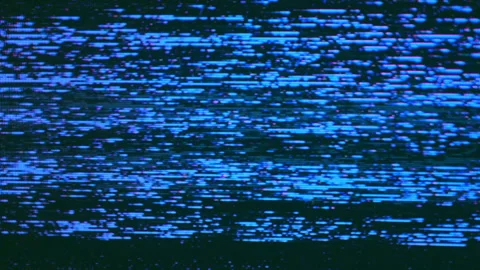 Vhs TV sound of analog blue color on bla... | Stock Video | Pond5
