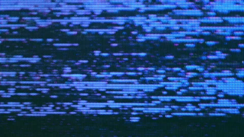 Vhs TV sound of analog blue color on bla... | Stock Video | Pond5