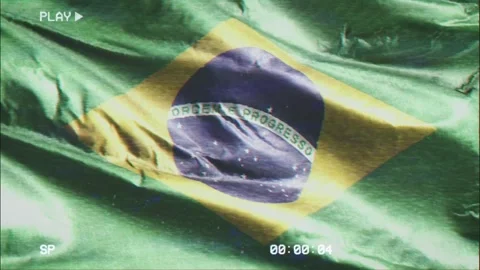 VHS video casette record Brazil flag wav... | Stock Video | Pond5