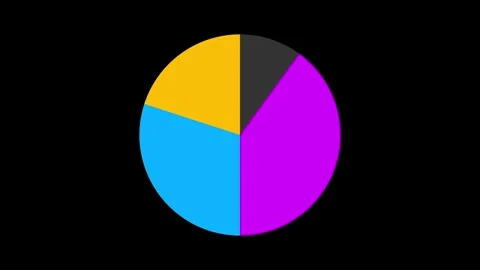 Vibrant 4K pie chart animation breaking ... | Stock Video | Pond5
