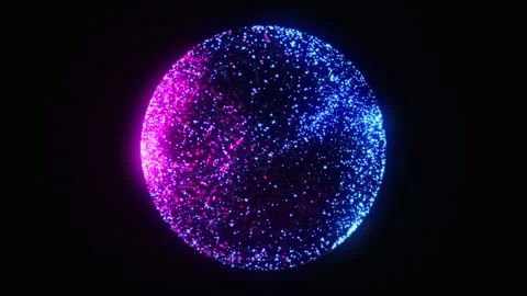 Vibrant glowing neon particle 3d sphere.... | Stock Video | Pond5