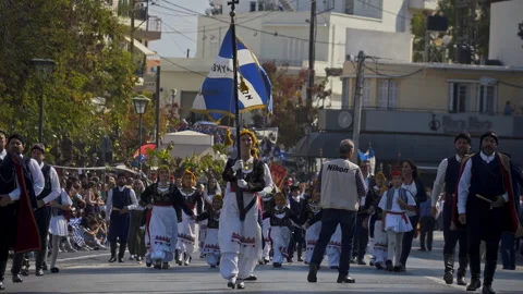 Vibrant Greek Army Parade Marching in tr... | Stock Video | Pond5