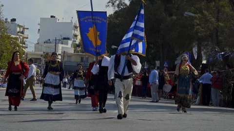 Vibrant Greek Army Parade Marching in tr... | Stock Video | Pond5