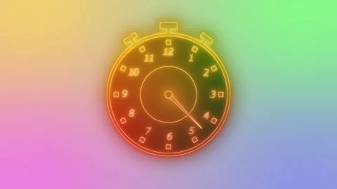 Vibrant Neon Timer Stopwatch Clock Count... | Stock Video | Pond5