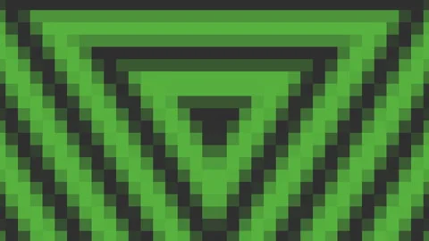 Vibrant pixel art green triangle with zi... | Stock Video | Pond5