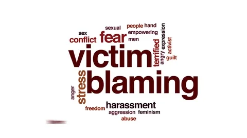 Victim blaming animated word cloud, text... | Stock Video | Pond5