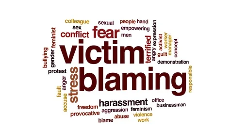 Victim blaming animated word cloud, text... | Stock Video | Pond5