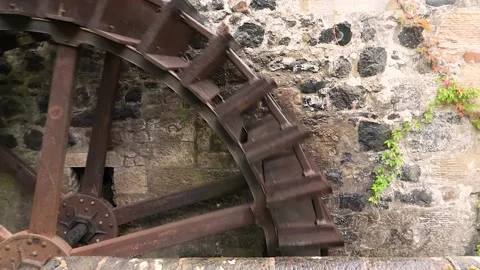 Victorian water wheel of a grain mill tu... | Stock Video | Pond5