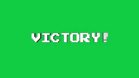 Victory 3D Pixel Text Animation on Green... | Stock Video | Pond5