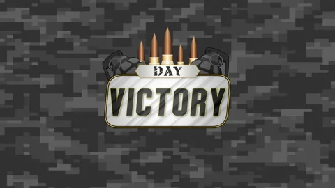 Victory Day with military patrons and gr... | Stock Video | Pond5