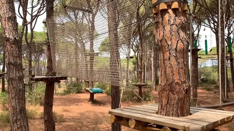 Video of adventure climbing high wire pa... | Stock Video | Pond5