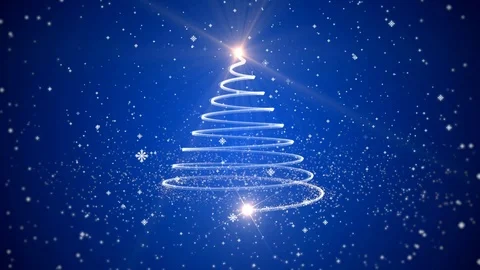 Video animated christmas tree on blue ba... | Stock Video | Pond5