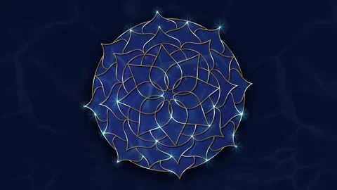 Video animation of gold blue lotus flowe... | Stock Video | Pond5