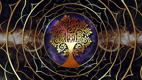 Video animation gold tree of life, sacre... | Stock Video | Pond5