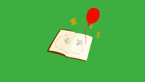 A video animation loop book on green scr... | Stock Video | Pond5