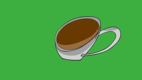 A video animation loop cup of cofee on g... | Stock Video | Pond5