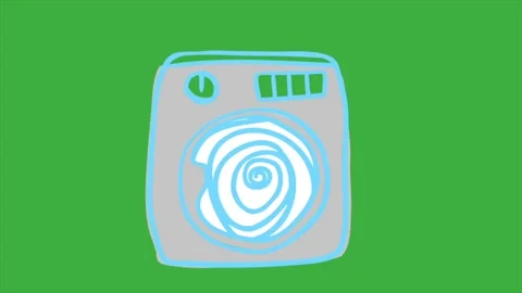 A video animation loop washing machine o... | Stock Video | Pond5