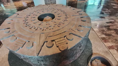 video of an aztec calendar stone in ten... | Stock Video | Pond5