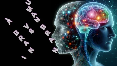 video background human brain vs ai brain... | Stock Video | Pond5