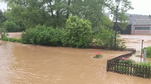 Video captures Germany flash floods that... | Stock Video | Pond5