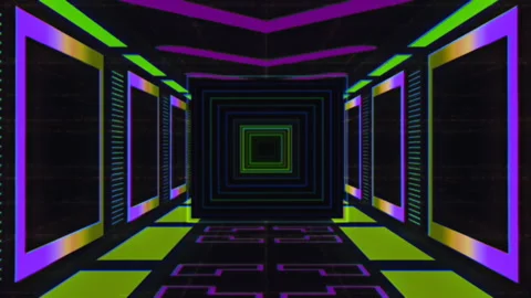 Video game aesthetic abstract tunnel wit... | Stock Video | Pond5