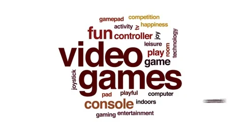 Video games animated word cloud, text de... | Stock Video | Pond5