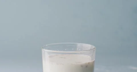 Video of glass of milk with copy space o... | Stock Video | Pond5