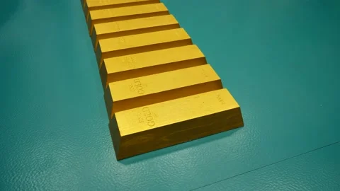 video with a row of gold bars. Gold bric... | Stock Video | Pond5