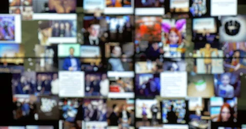 Video wall with moving screens | Stock Video | Pond5