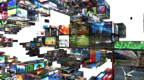 video walls 3d montage | Stock Video | Pond5
