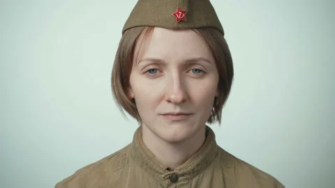 Video of young woman wearing soviet red ... | Stock Video | Pond5