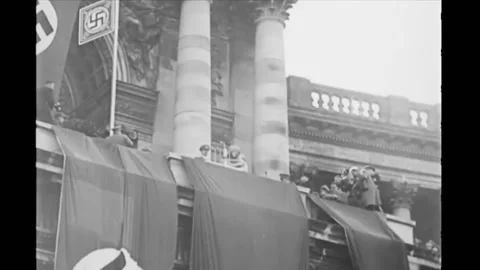 VIENNA - 1938 - Adolf Hitler gives a spe... | Stock Video | Pond5