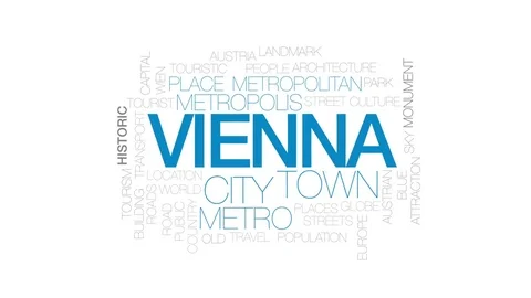 Vienna animated word cloud, text design ... | Stock Video | Pond5