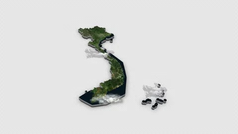 Vietnam 3D Country Map Animation Transpa... | Stock Video | Pond5