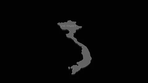 Vietnam animated map with alpha channel. | Stock Video | Pond5